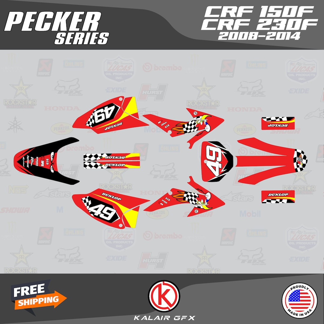 Custom Graphics Vinyl Decals for Honda CRF230F CRF 230F Graphic Kit ...