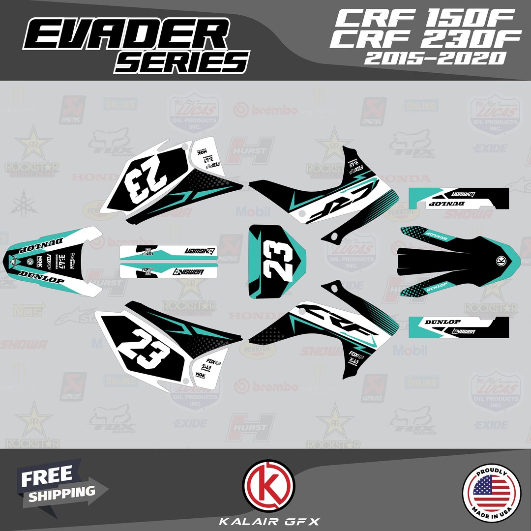 Custom Graphics Vinyl Decals for Honda CRF230F CRF 230F Graphic Kit ...