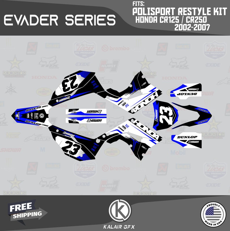 Custom Graphics Vinyl Decals for Honda CR250 CR 250 POLISPORT Graphic ...