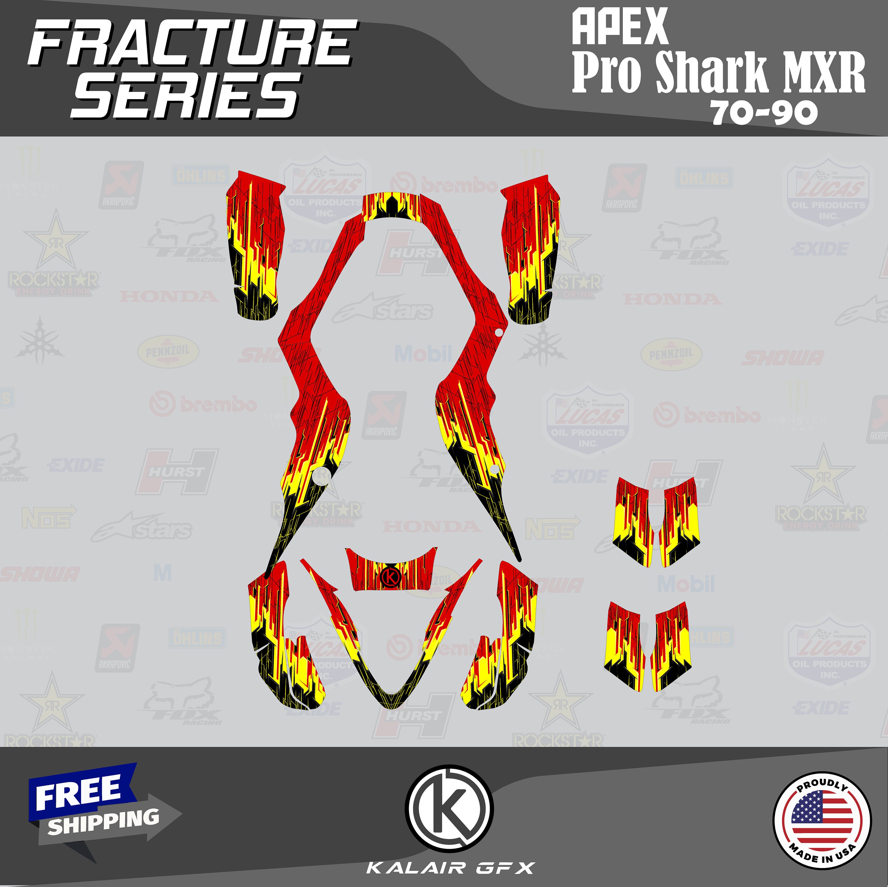 Custom Graphics Vinyl Decals for APEX PRO SHARK MXR70 MXR90, Atv Utv ...