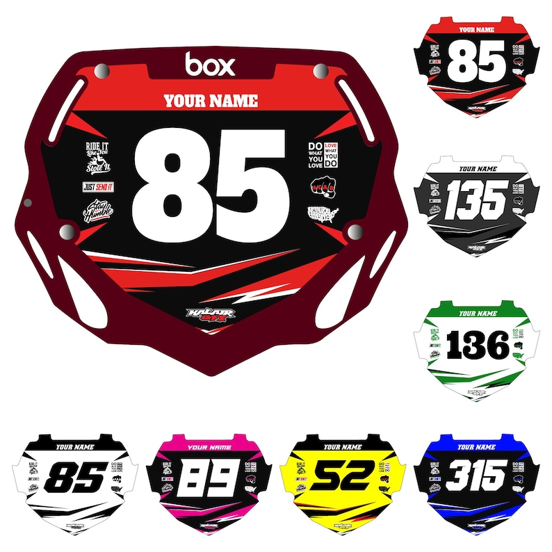Custom BMX Box Two Number Plate Decals - Personalize Your Racing ...