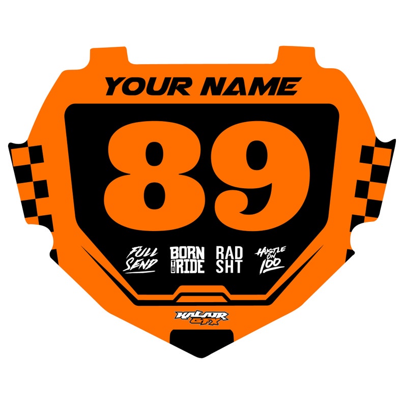 Custom BMX Box Two Number Plate Decals - Personalize Your Racing ...