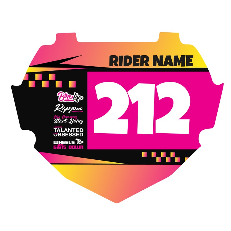 Custom BMX Box Two Number Plate Decals - Personalize Your Racing ...