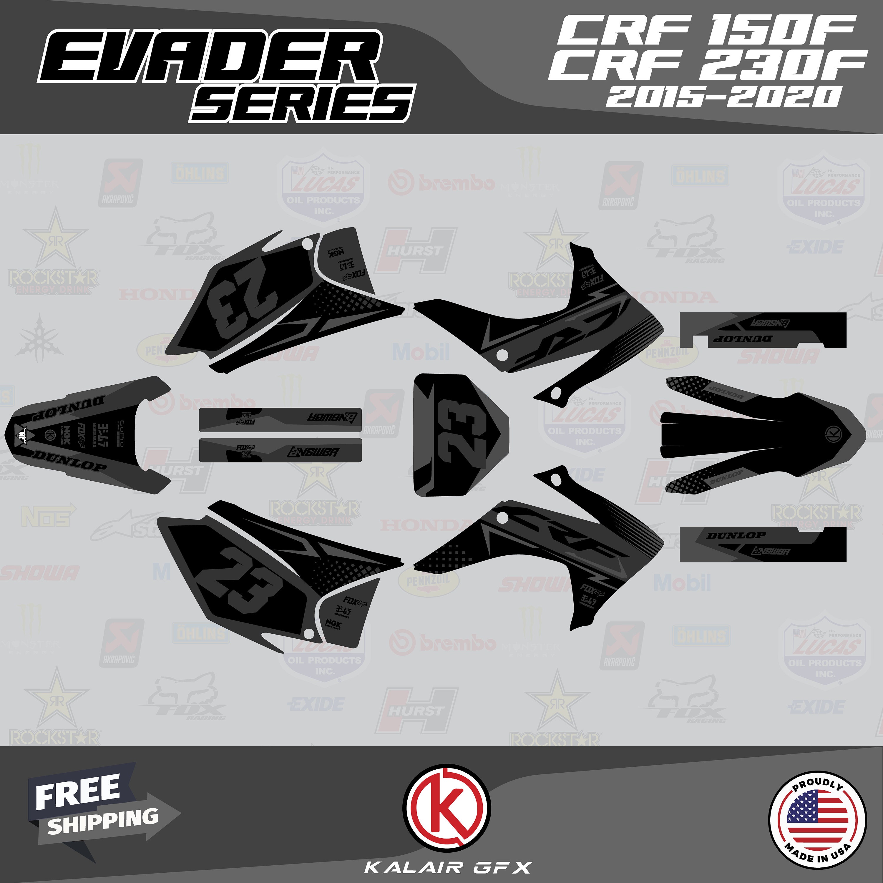 Custom Graphics Vinyl Decals for Honda CRF230F CRF 230F Graphic Kit ...