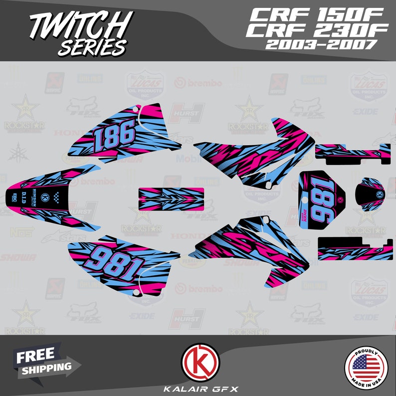 Custom Graphics Vinyl Decals for Honda CRF230F CRF 230F Graphic Kit ...