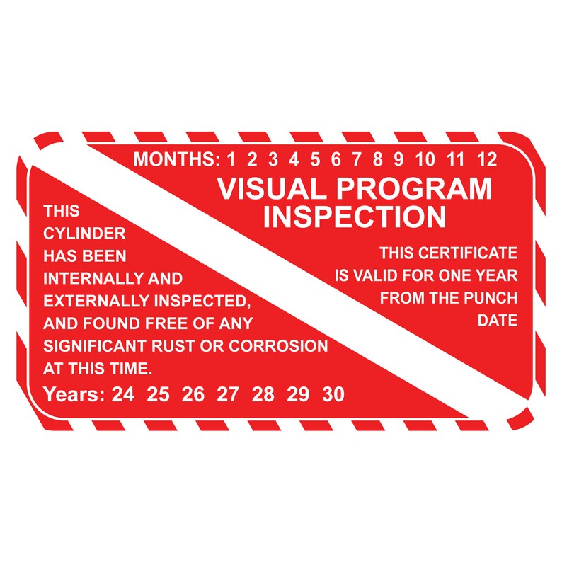 Visual Cylinder Inspection Sticker Decal, 7 X 4-inch Vinyl Decal ...