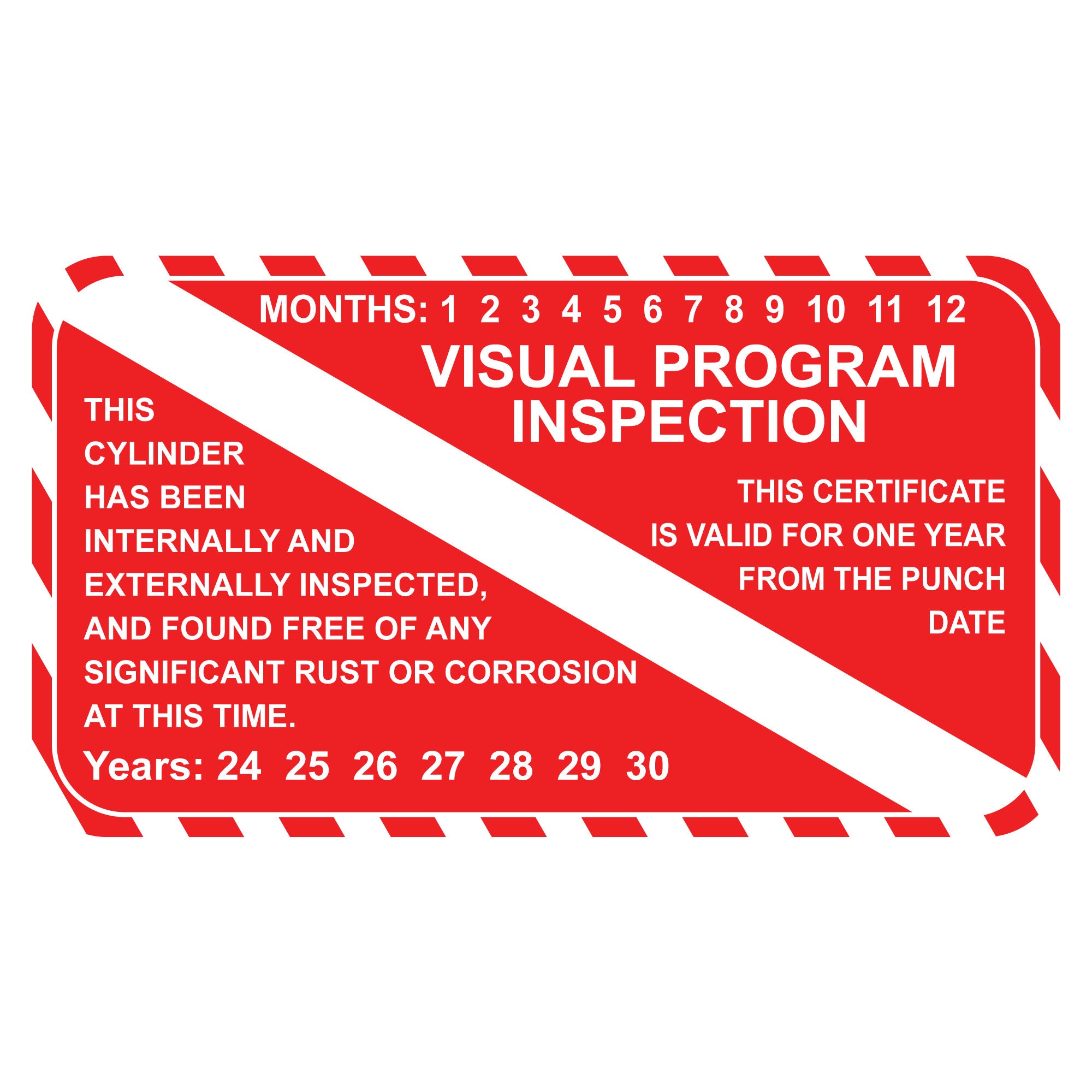 Visual Cylinder Inspection Sticker Decal, 7 X 4-inch Vinyl Decal ...