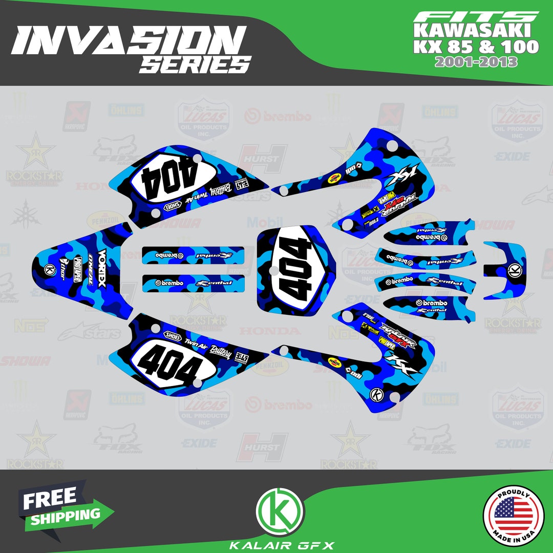 Custom Graphics Kit for Kawasaki KX85 KX100 2001-2013 KX 85 KX 100 ...