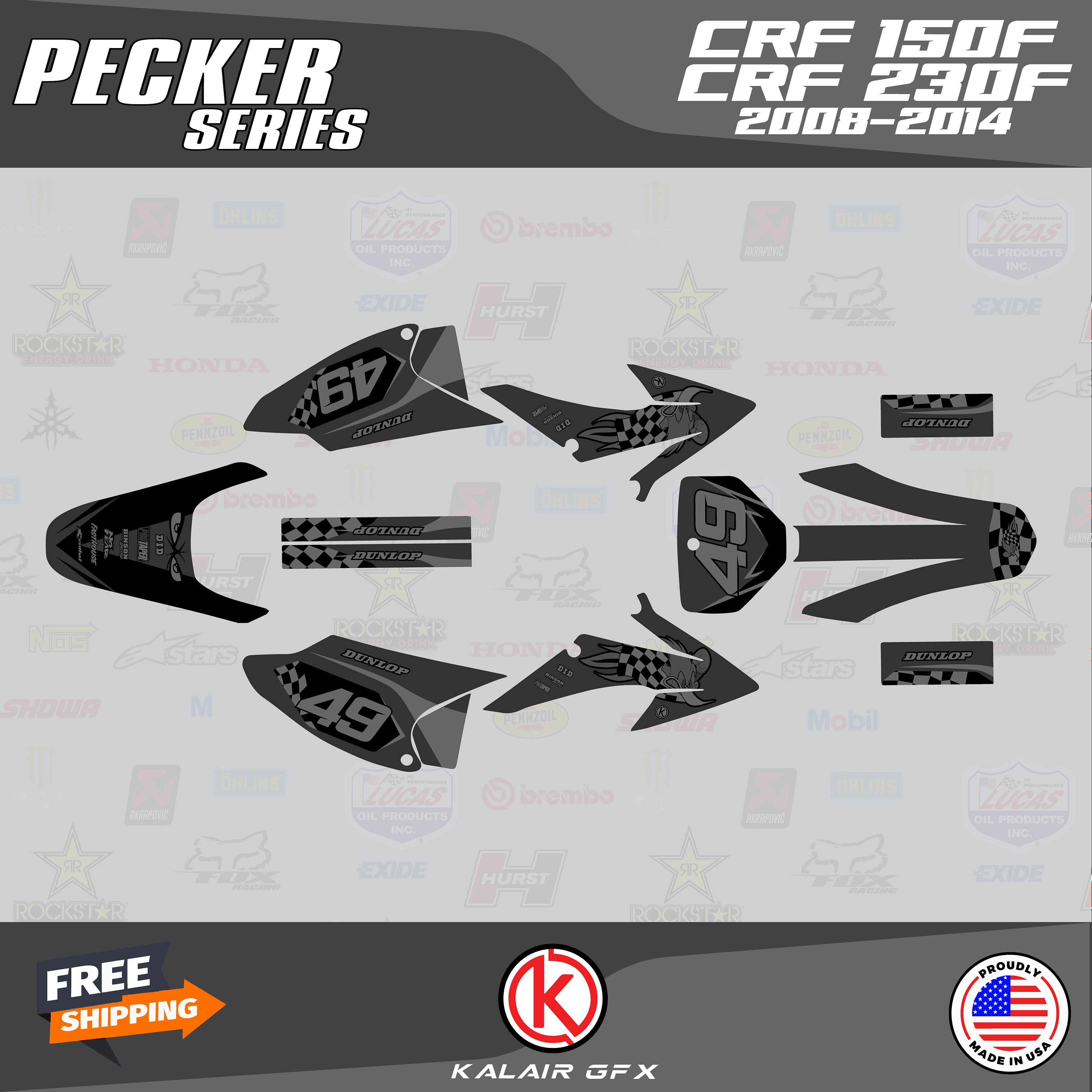 Custom Graphics Vinyl Decals for Honda CRF230F CRF 230F Graphic Kit ...