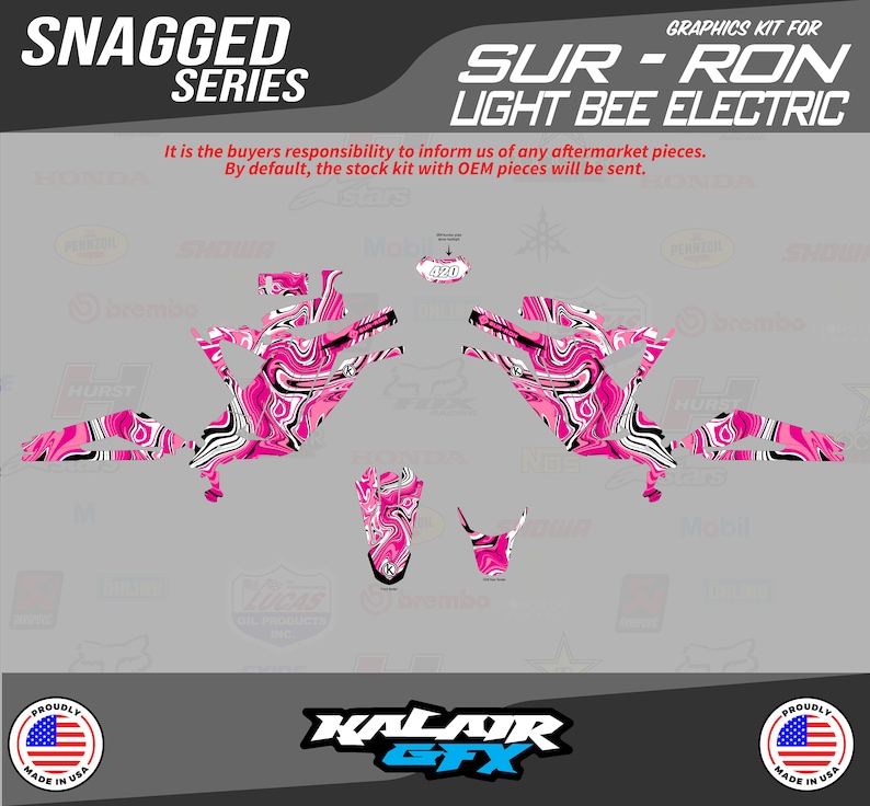 Graphics for Sur-ron Surron Light Bee Electric Decals - Snagged Series ...