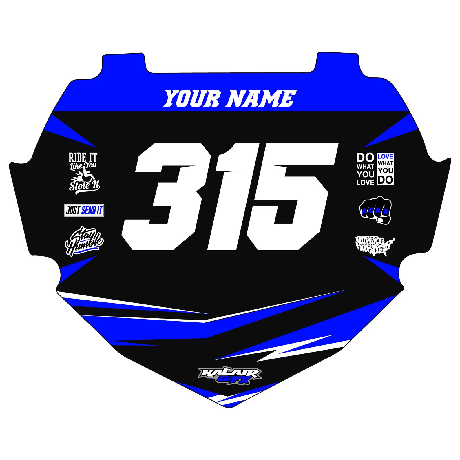 Custom BMX Box Two Number Plate Decals - Personalize Your Racing ...