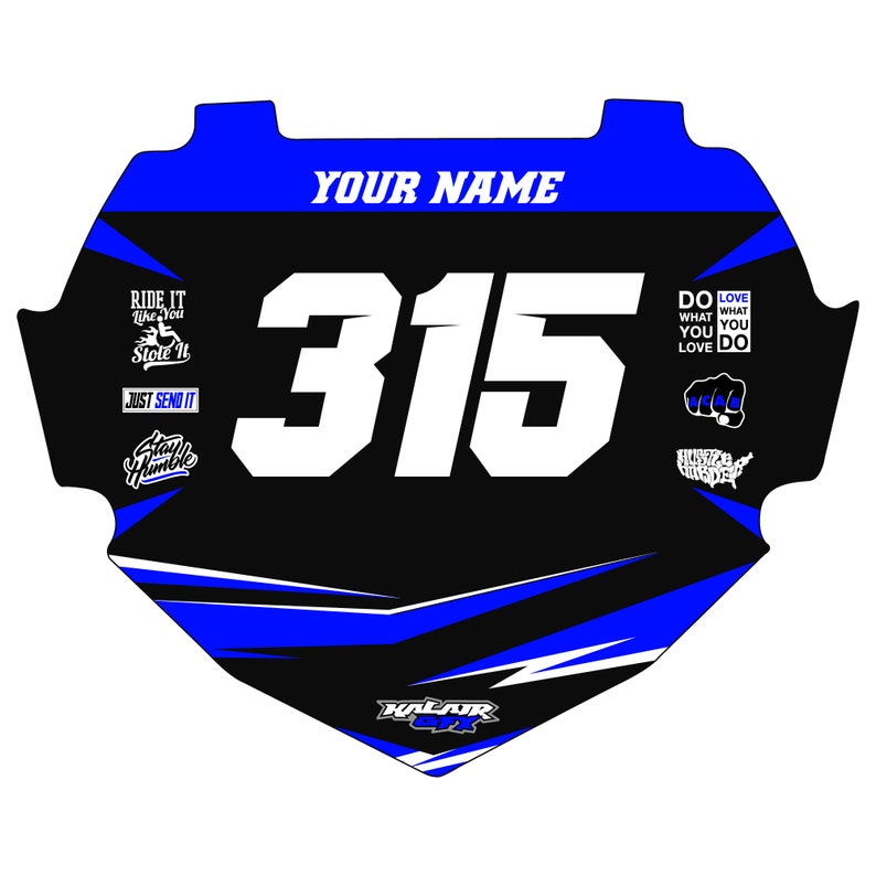 Custom BMX Box Two Number Plate Decals - Personalize Your Racing ...