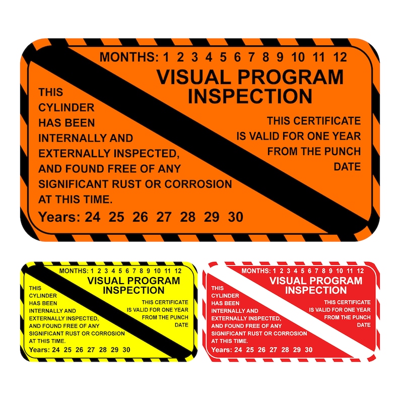 Visual Cylinder Inspection Sticker Decal, 7 X 4-inch Vinyl Decal ...