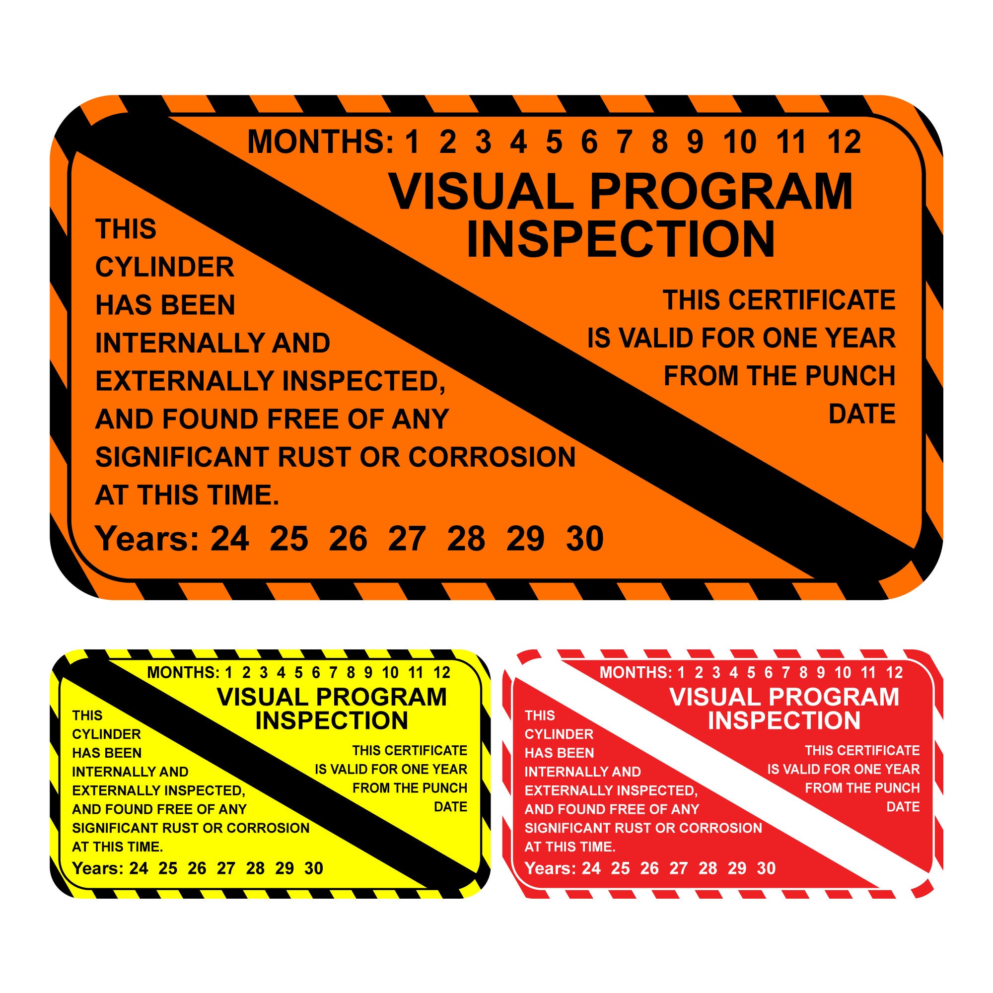 Visual Cylinder Inspection Sticker Decal, 7 X 4-inch Vinyl Decal ...