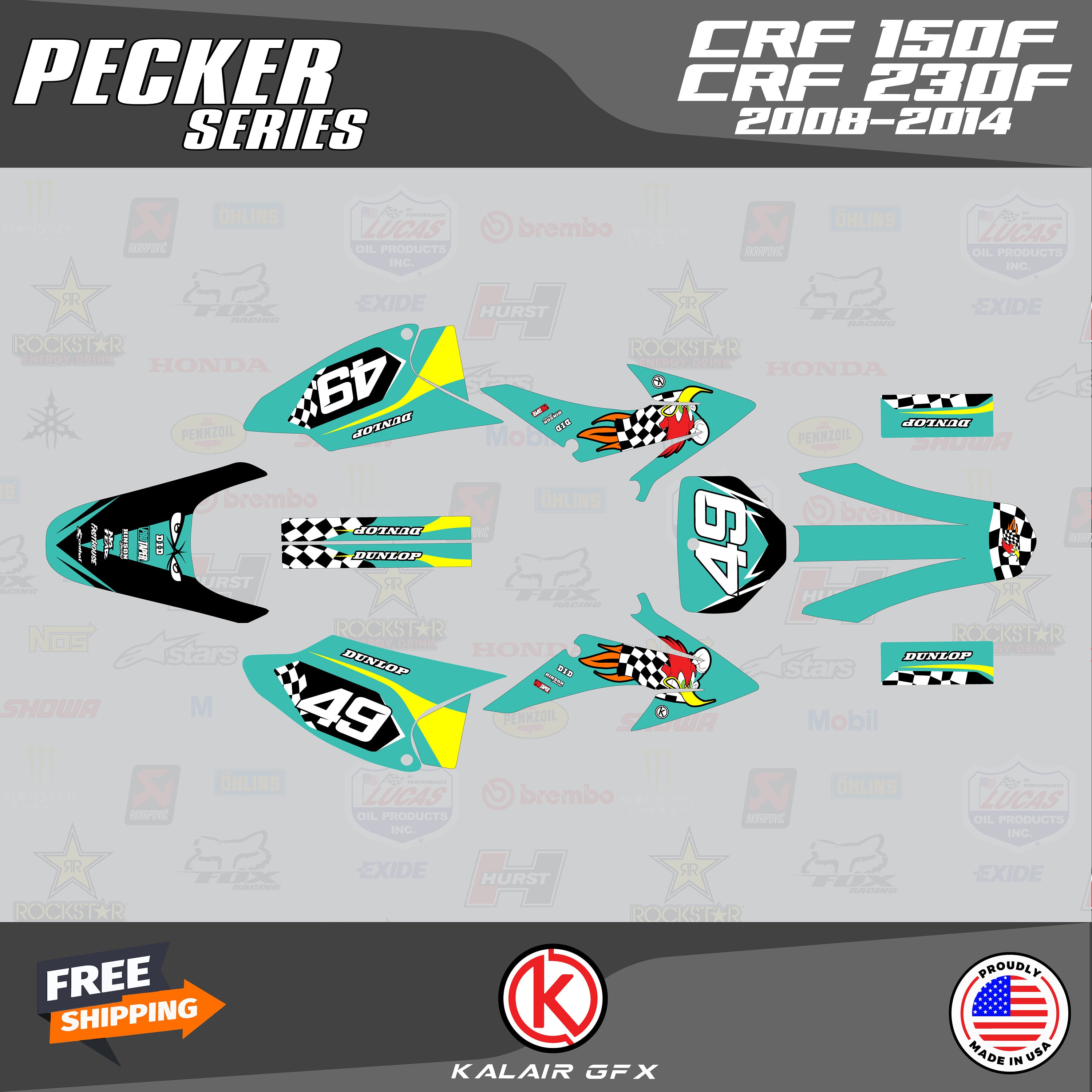 Custom Graphics Vinyl Decals for Honda CRF230F CRF 230F Graphic Kit ...