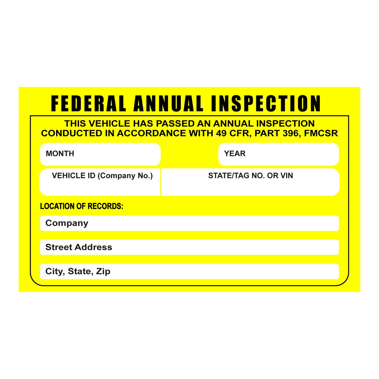 Annual Vehicle DOT Inspection Label Stickers, Truck Decal Personalized ...