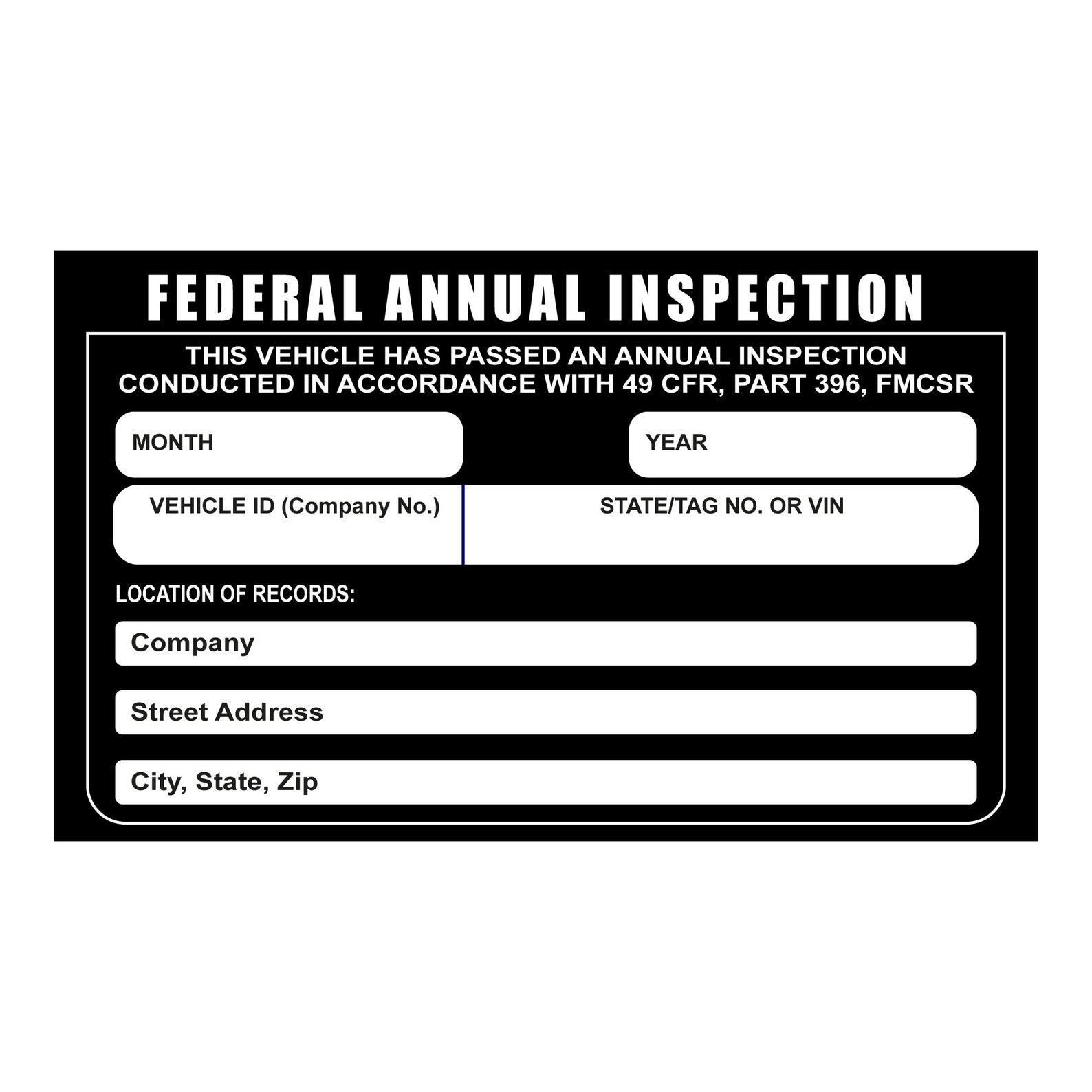 Annual Vehicle DOT Inspection Label Stickers, Truck Decal Personalized ...