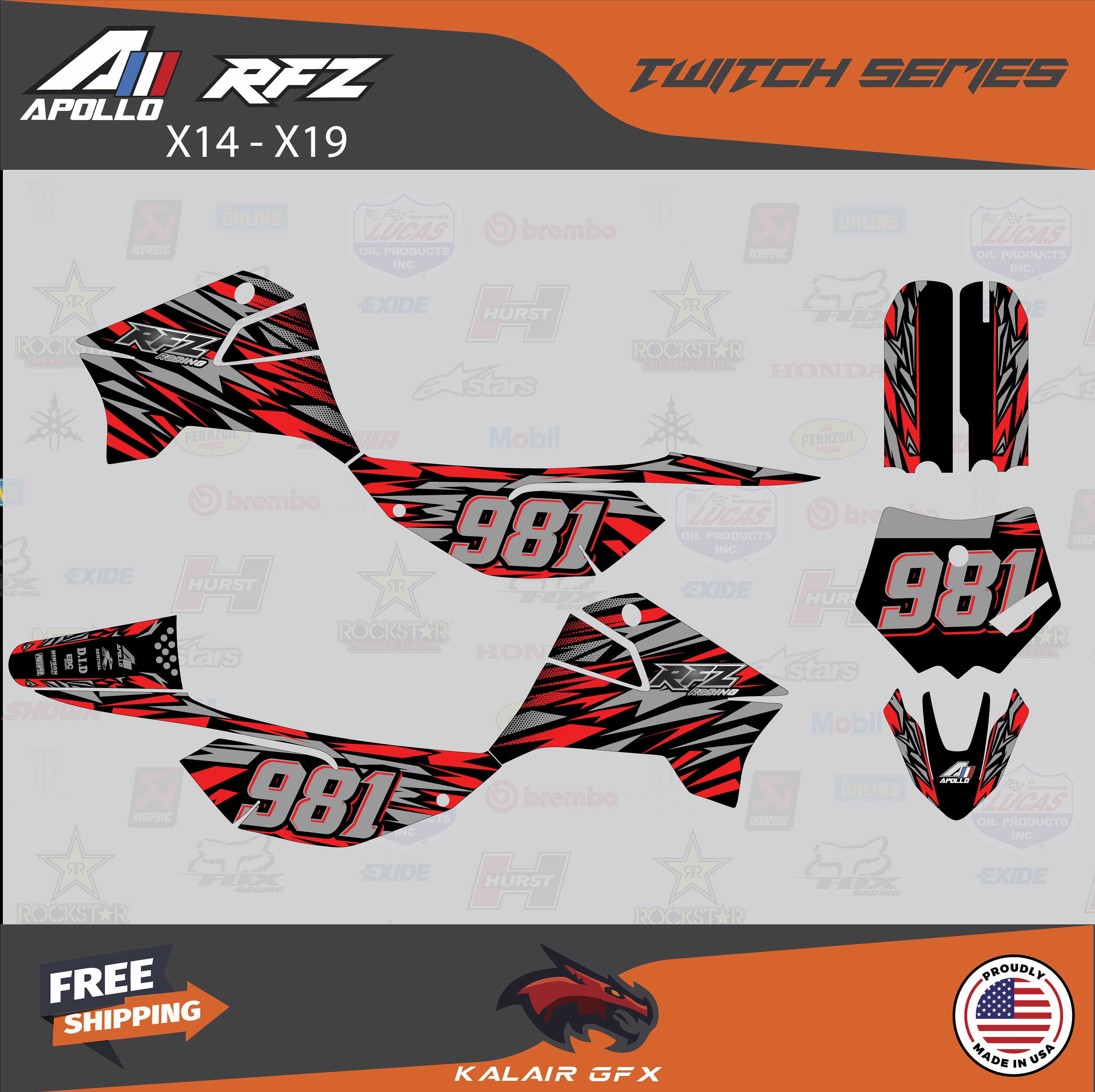 Custom Graphics Kit for Apollo RFZ X4 X5 X6, X14 to X19 All Years ...