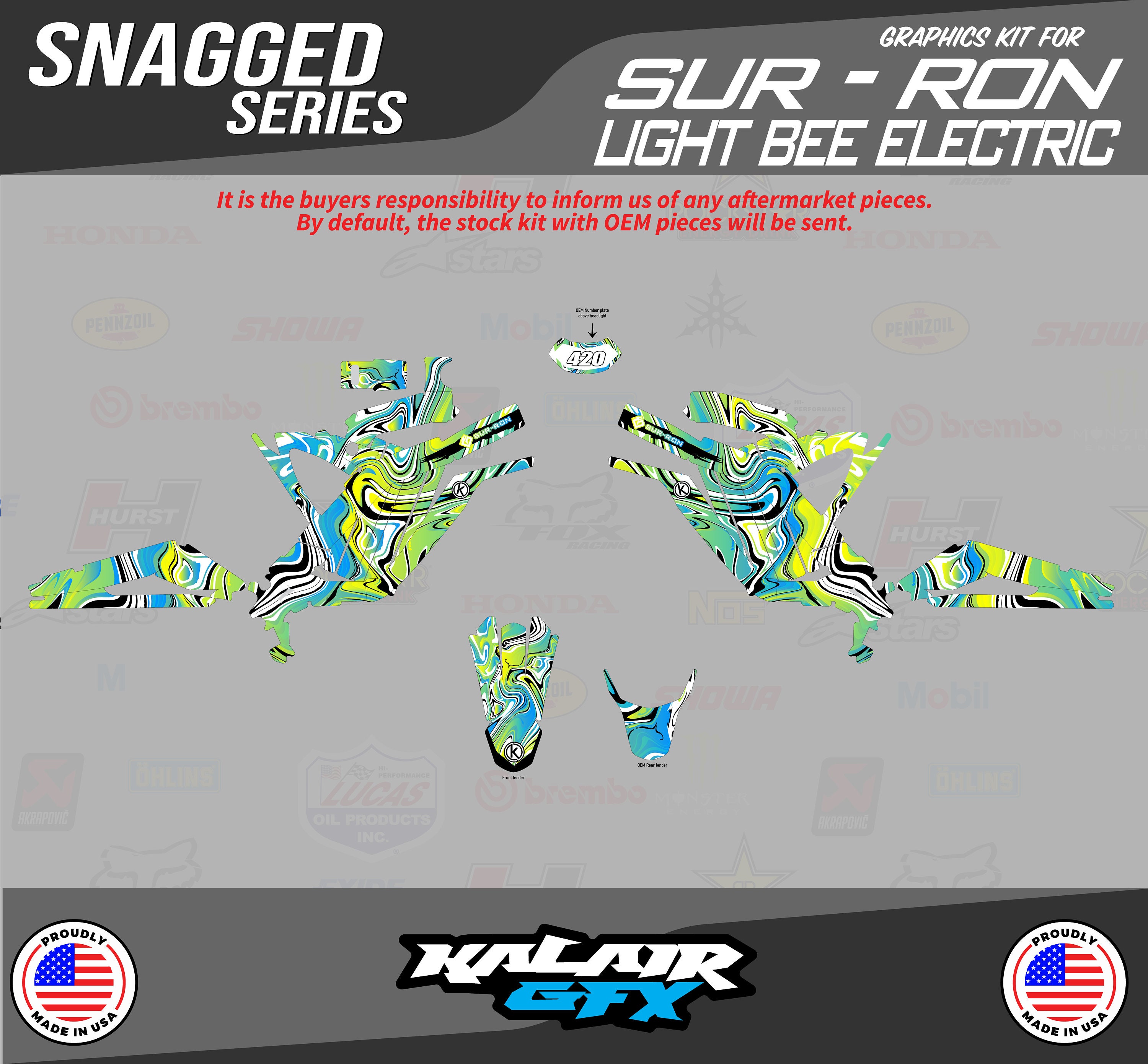 Graphics for Sur-ron Surron Light Bee Electric Decals - Snagged Series ...
