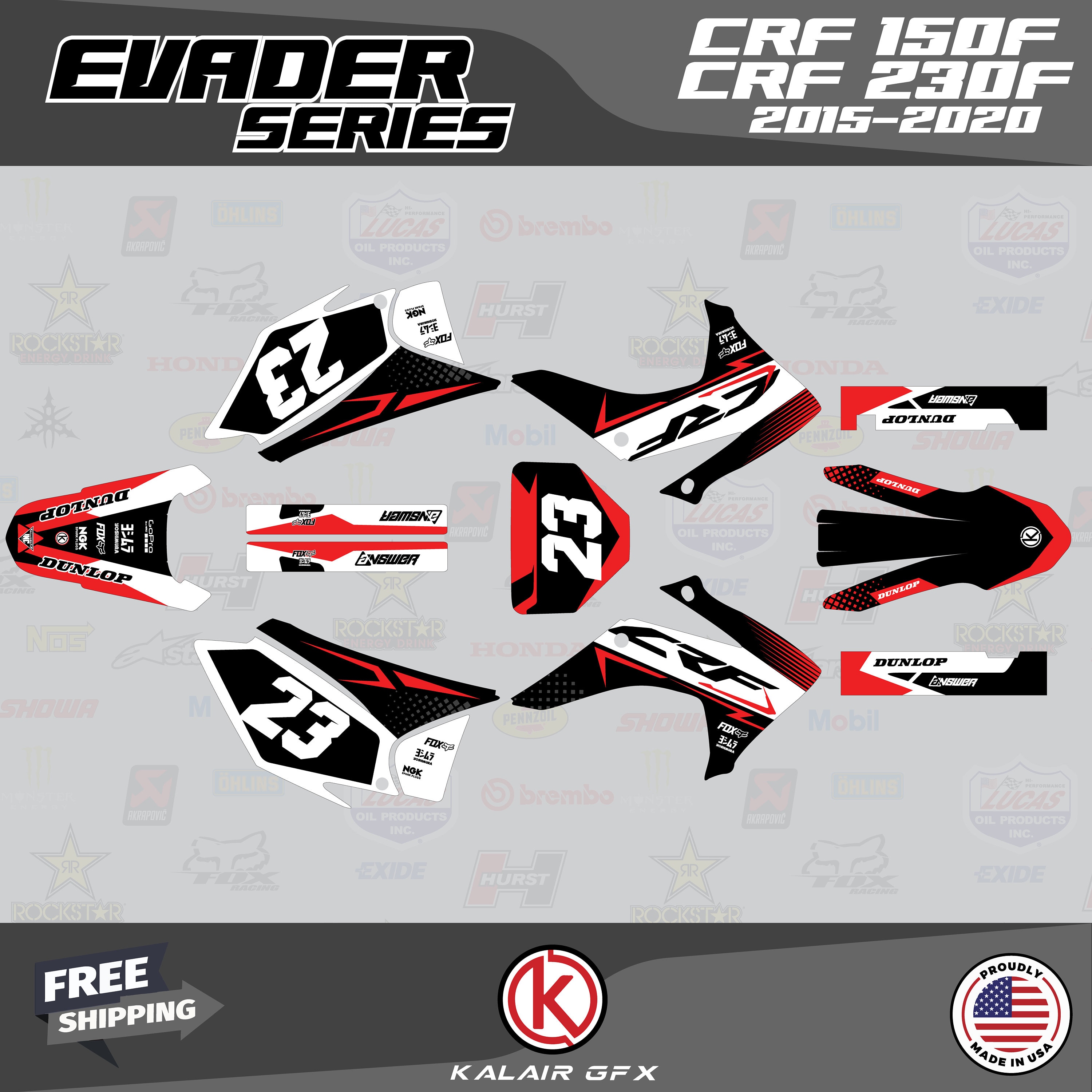 Custom Graphics Vinyl Decals for Honda CRF230F CRF 230F Graphic Kit ...