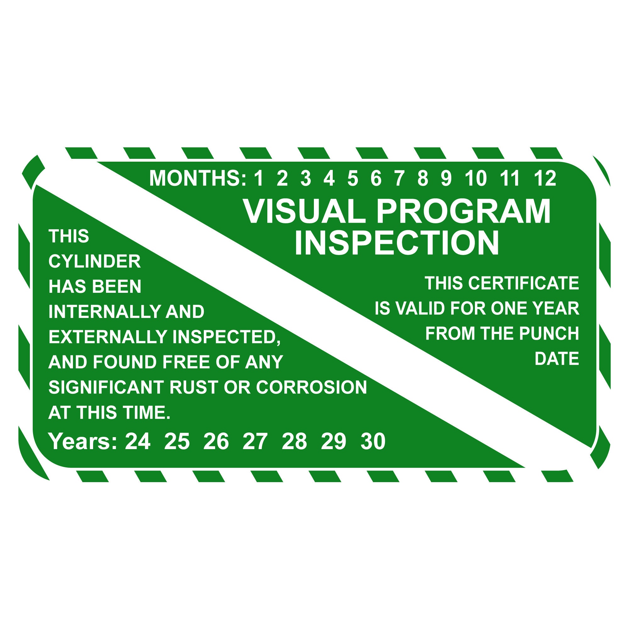 Visual Cylinder Inspection Sticker Decal, 7 X 4-inch Vinyl Decal ...