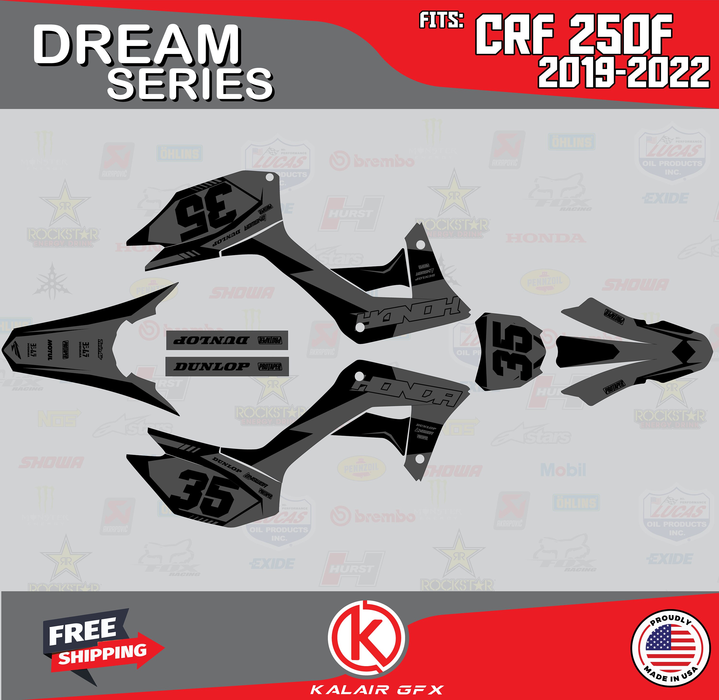 Custom Graphics Vinyl Decals for Honda CRF250F CRF 250F Graphic Kit ...