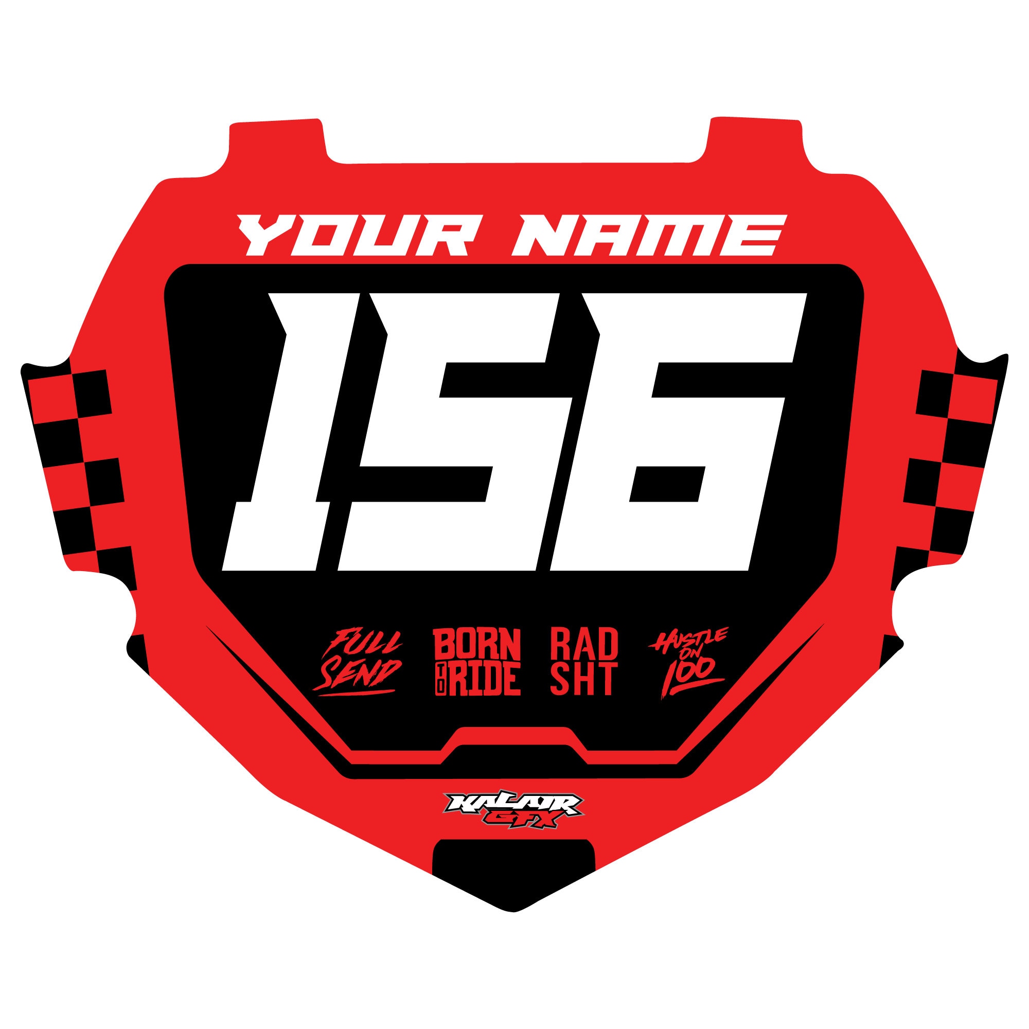 Custom BMX Box Two Number Plate Decals - Personalize Your Racing ...