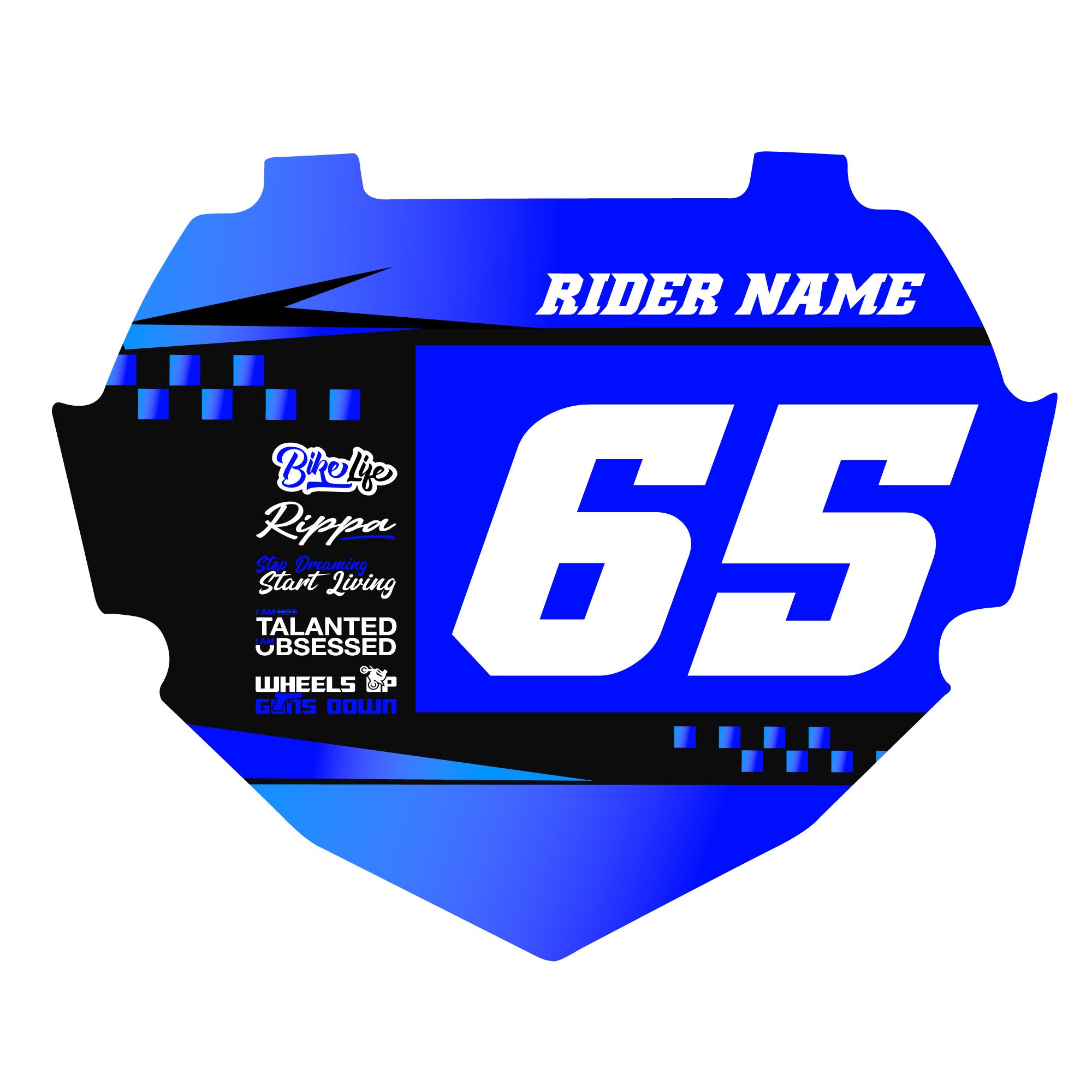 Custom BMX Box Two Number Plate Decals - Personalize Your Racing ...
