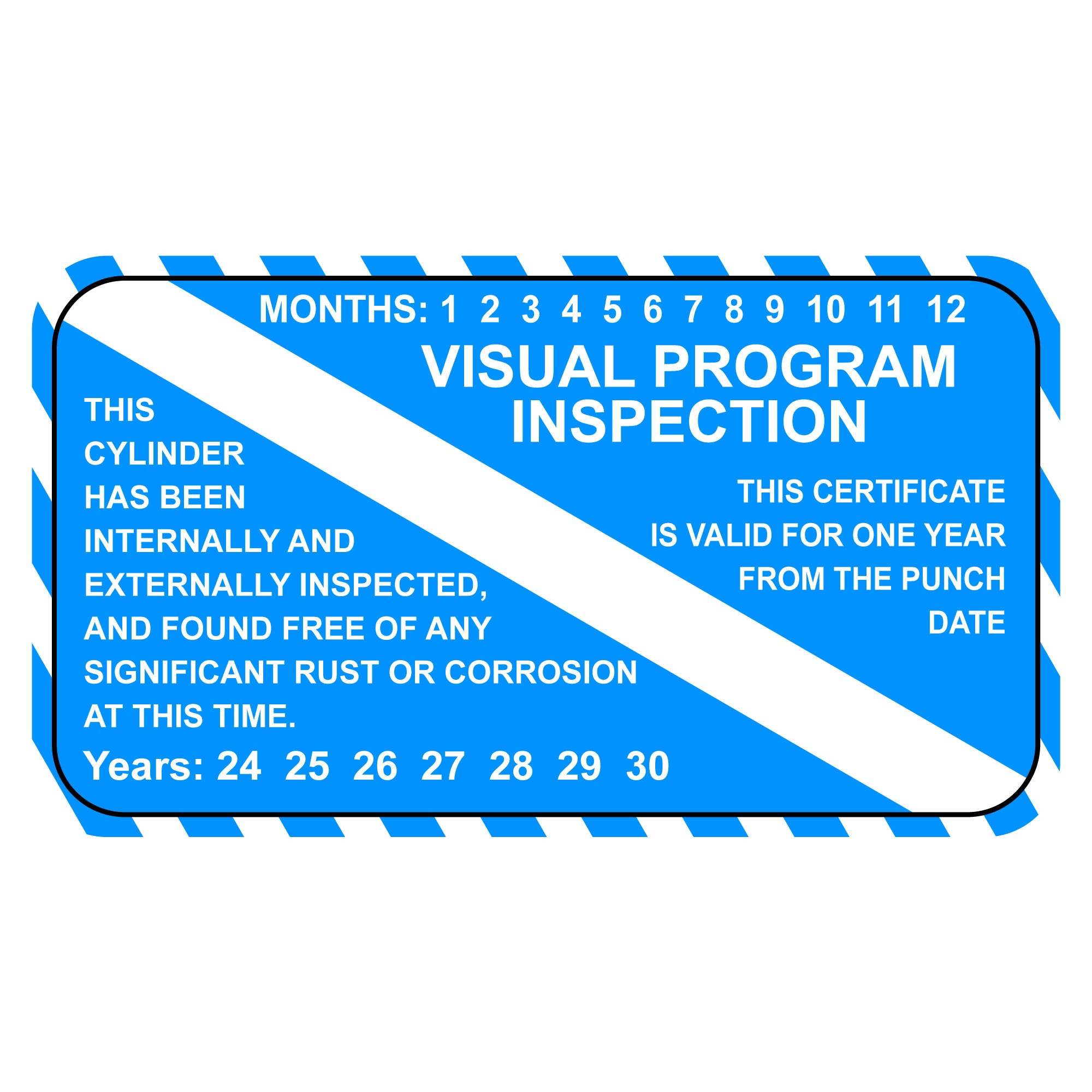 Visual Cylinder Inspection Sticker Decal, 7 X 4-inch Vinyl Decal ...