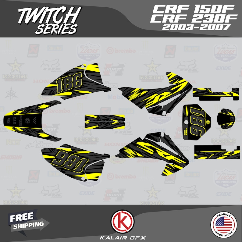 Custom Graphics Vinyl Decals for Honda CRF230F CRF 230F Graphic Kit ...