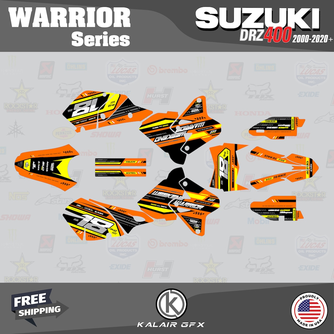 Full Graphic Vinyl Decals for Suzuki DR-Z400 Graphic Kit DRZ 2000-2022 ...