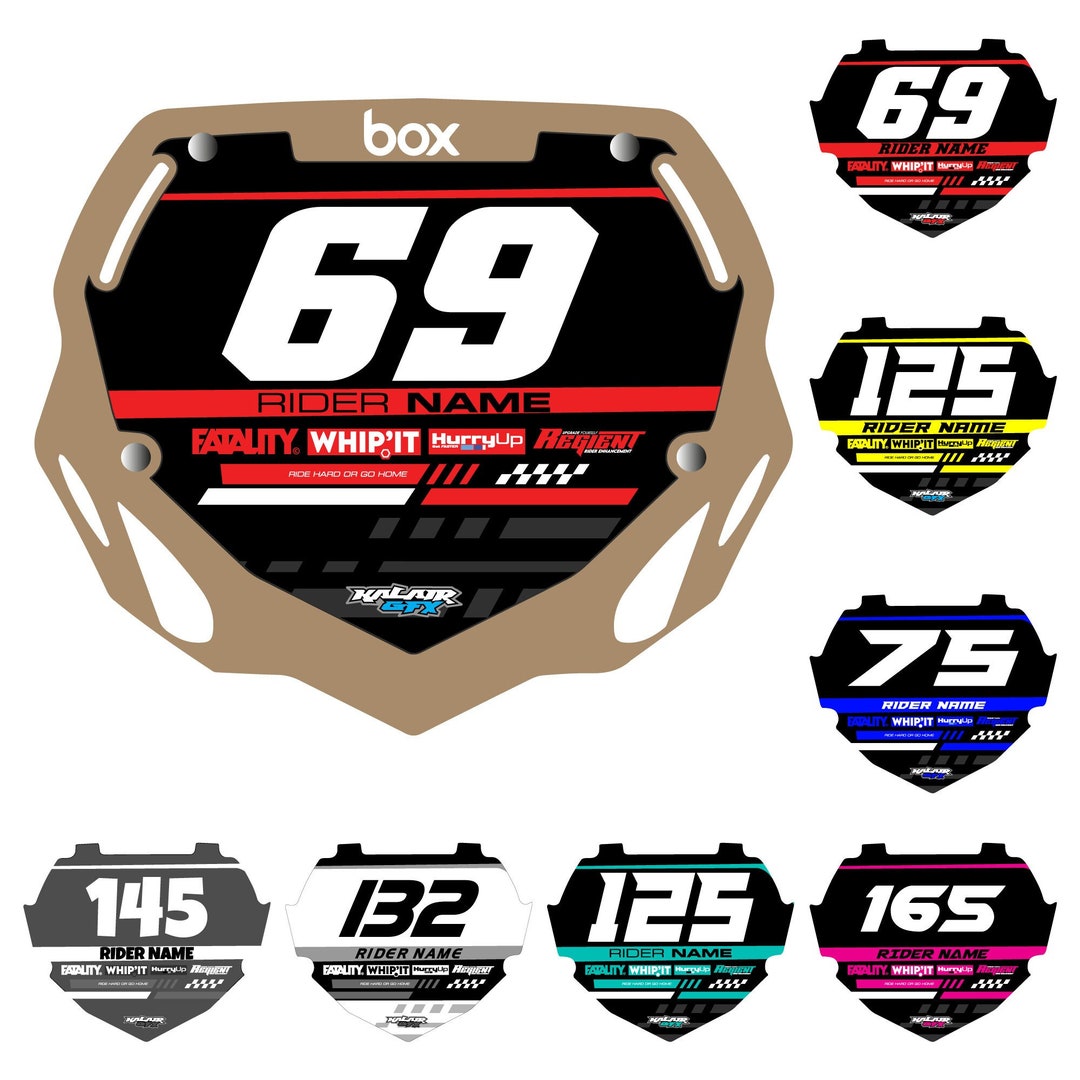 Custom BMX Box Two Number Plate Decals - Personalize Your Racing ...