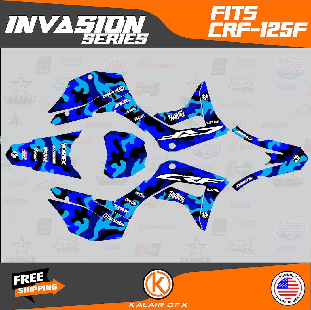 Custom Graphics Vinyl Decals for Honda CRF125F CRF 125F Graphic Kit ...