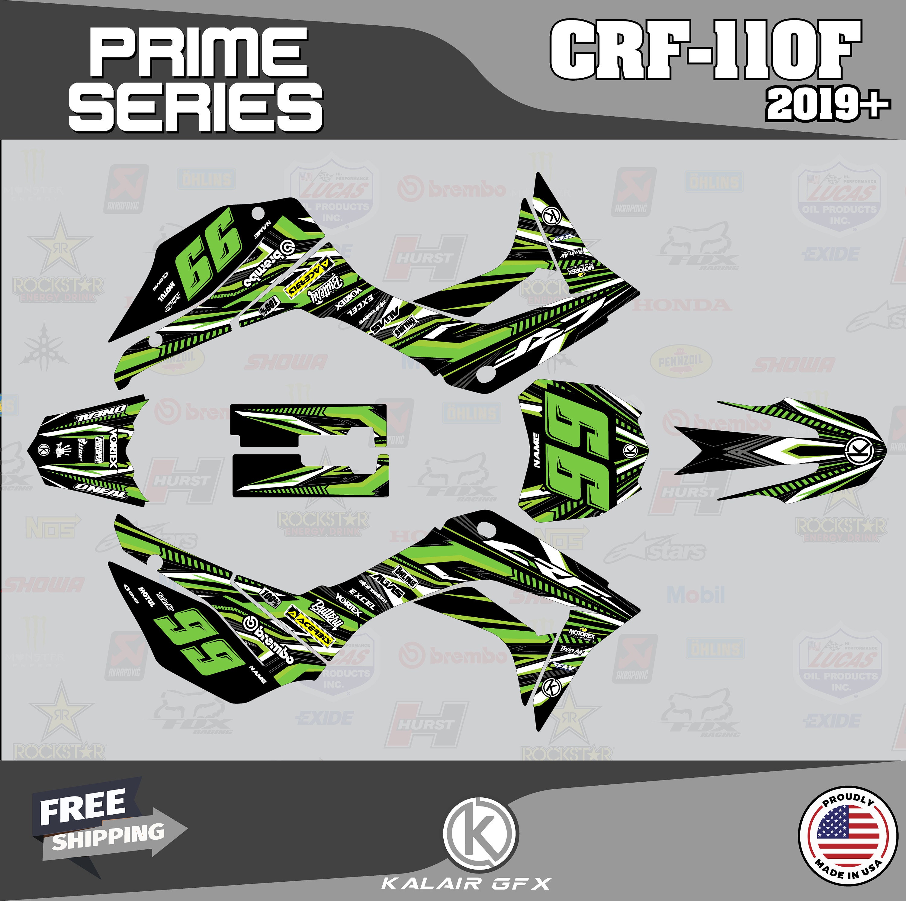 Custom Graphics Vinyl Decals for Honda CRF110F CRF 110F Graphic Kit ...