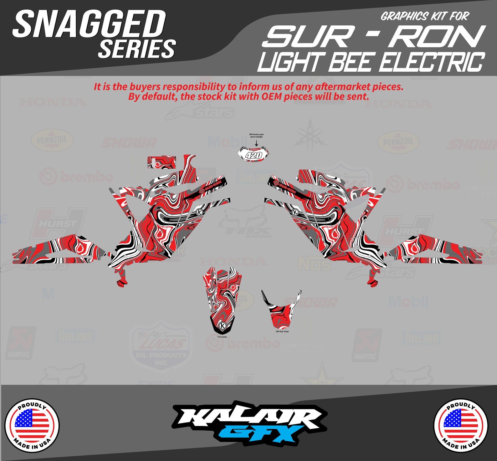 Graphics for Sur-ron Surron Light Bee Electric Decals - Snagged Series ...