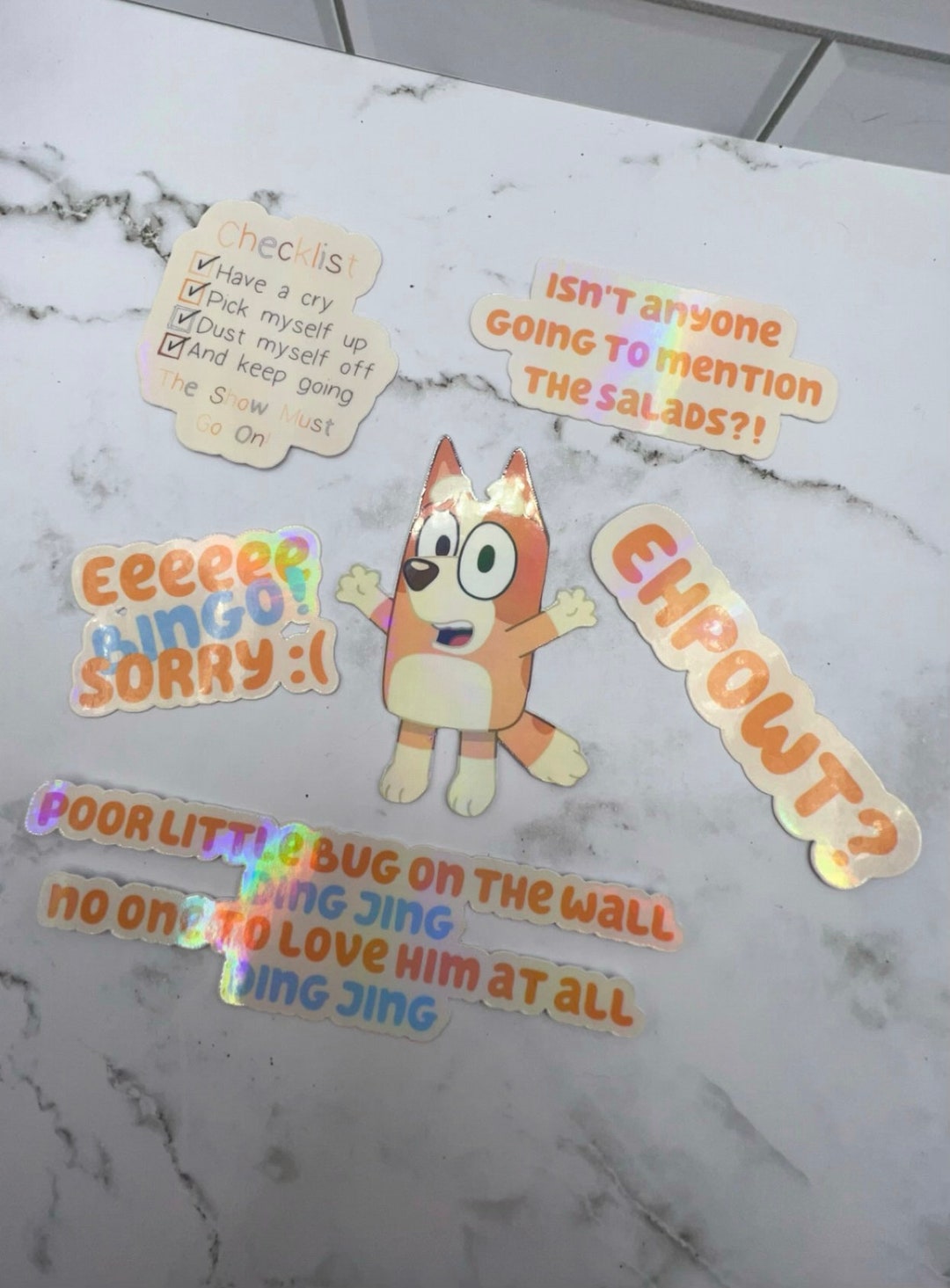 Bluey Bingo Sticker Pack Ehpowt Bluey Bingo Stickers - Etsy Ireland