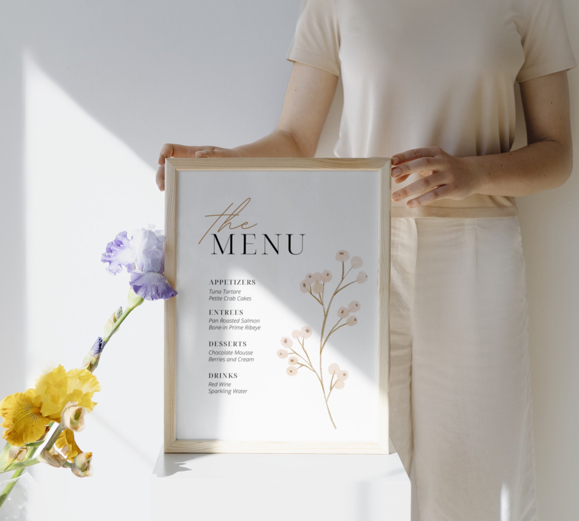 Dinner Menu Template, Editable Dinner Party Menu Template, Dinner Menu ...