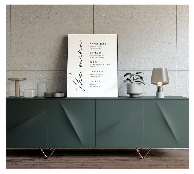 Dinner Menu Template Editable Dinner Party Menu Template - Etsy