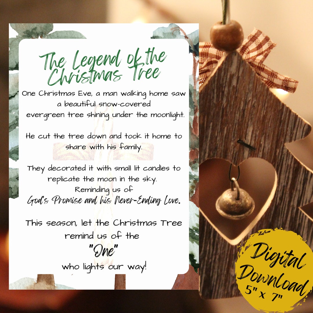 Legend of the Christmas Tree Gift Card: Religious Poem Digital Download ...