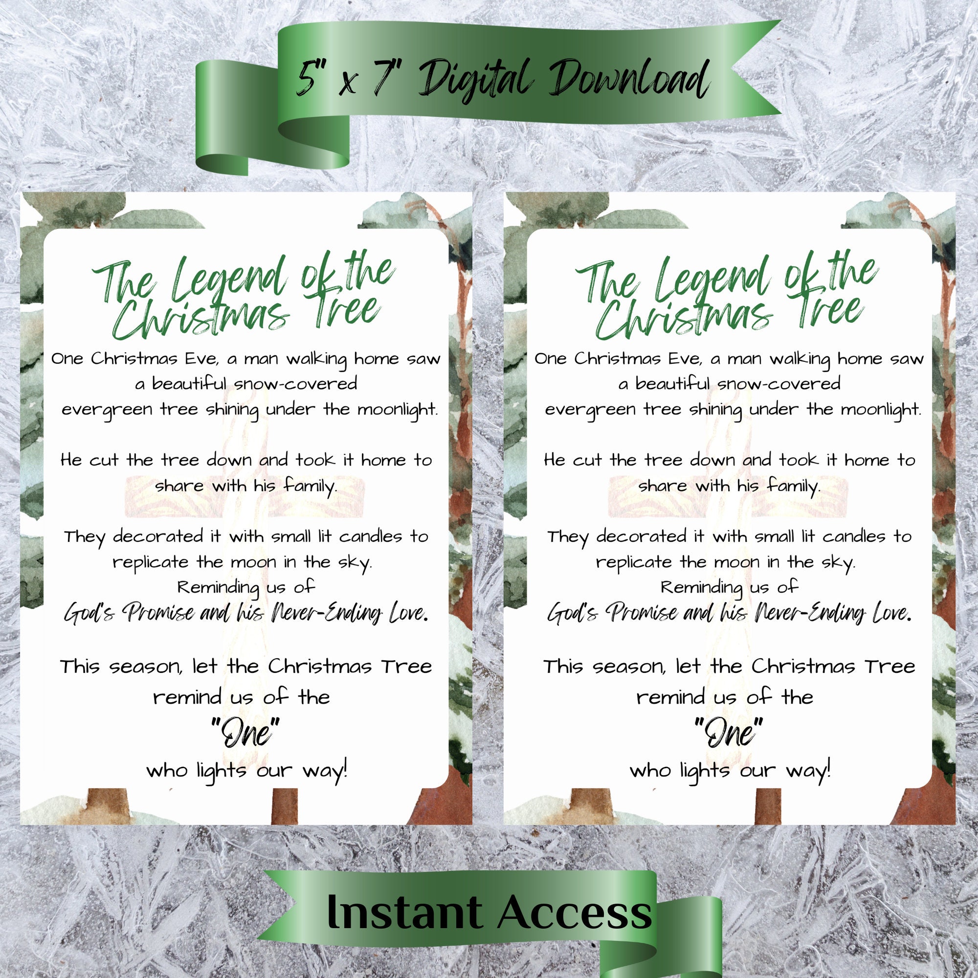 Legend of the Christmas Tree Gift Card: Religious Poem Digital Download ...