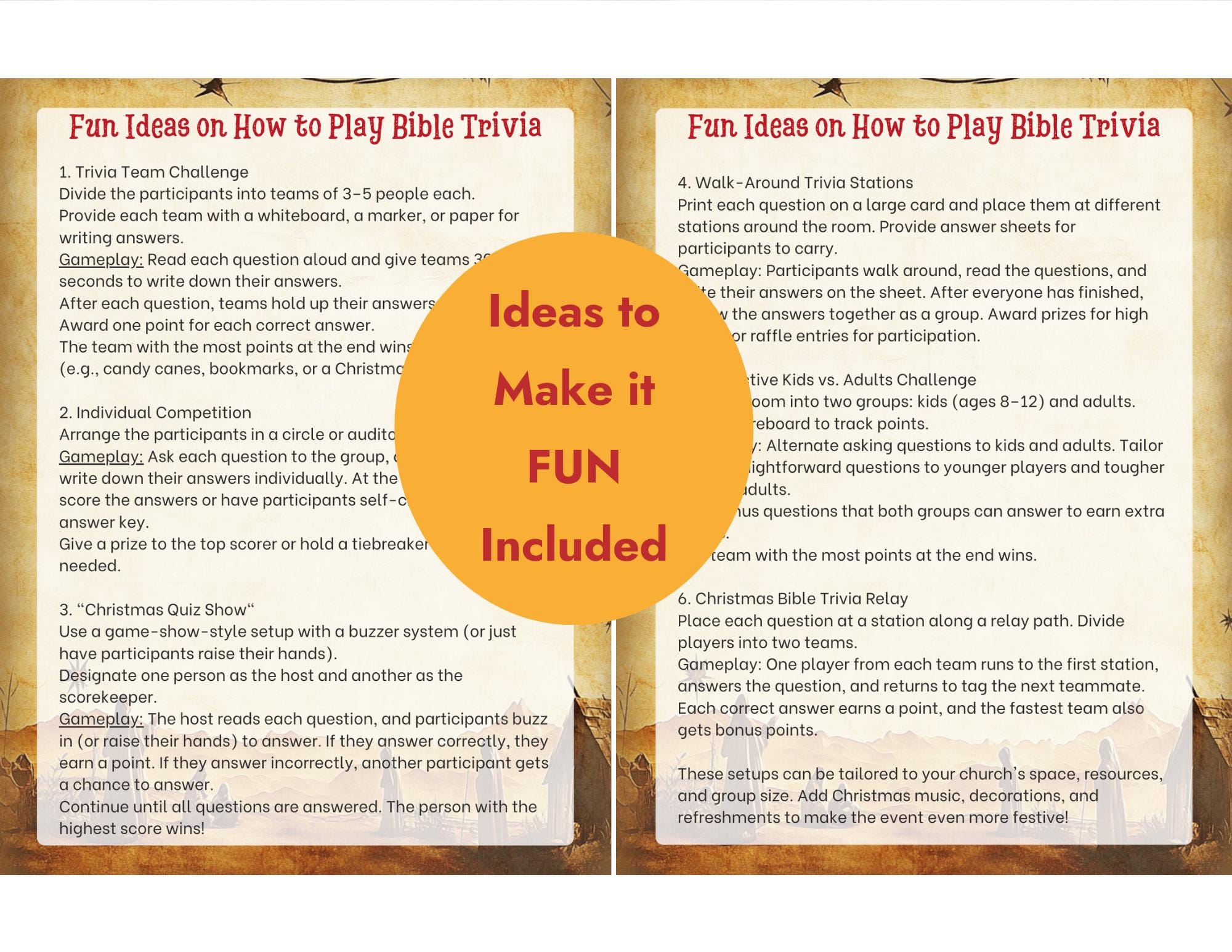 Christmas Bible Trivia Youth Group Games Sunday School Bible Trivia for ...