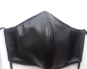 Faux Leather Face Mask | Etsy