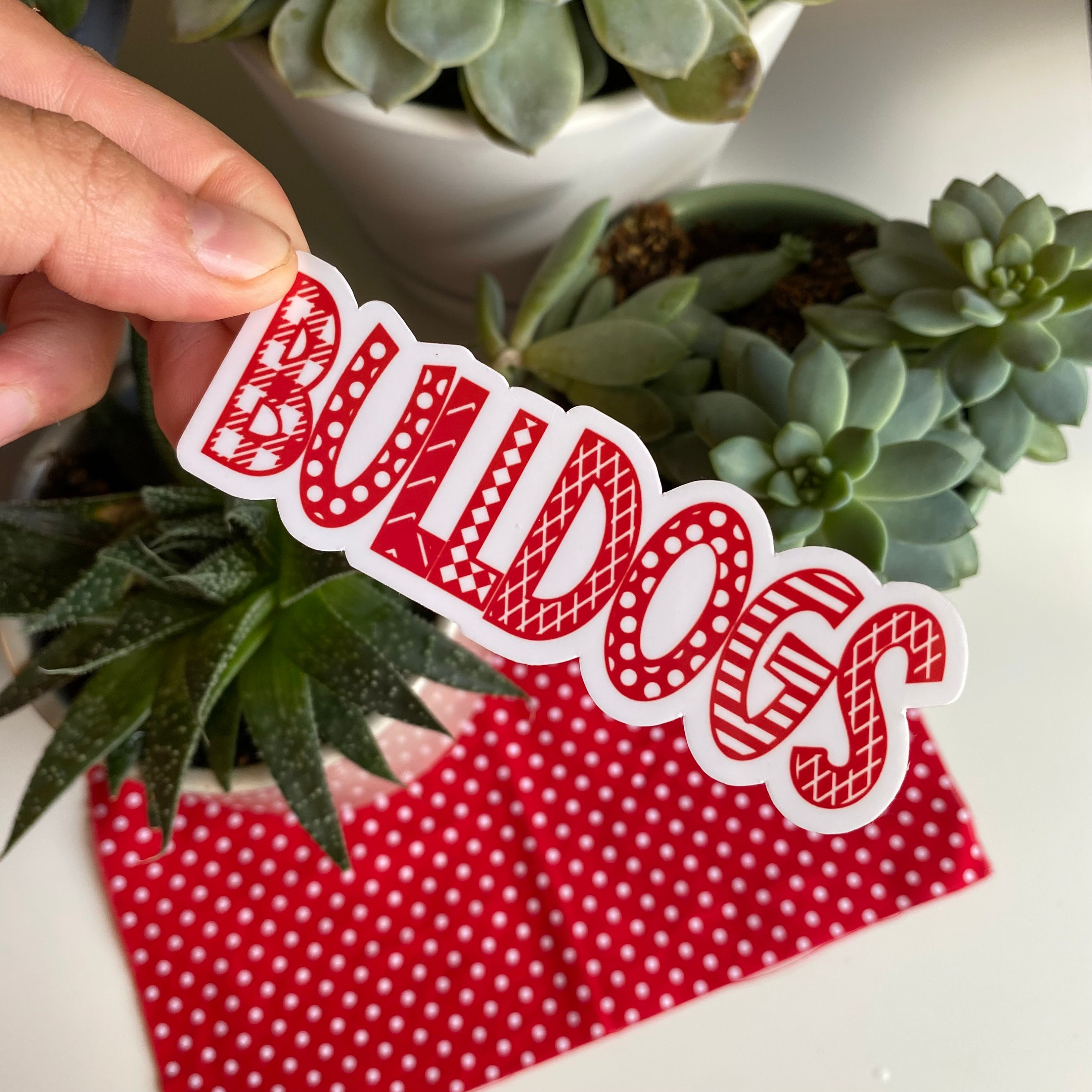Bulldogs Stickers Red Sticker Sticker School Spirit - Etsy