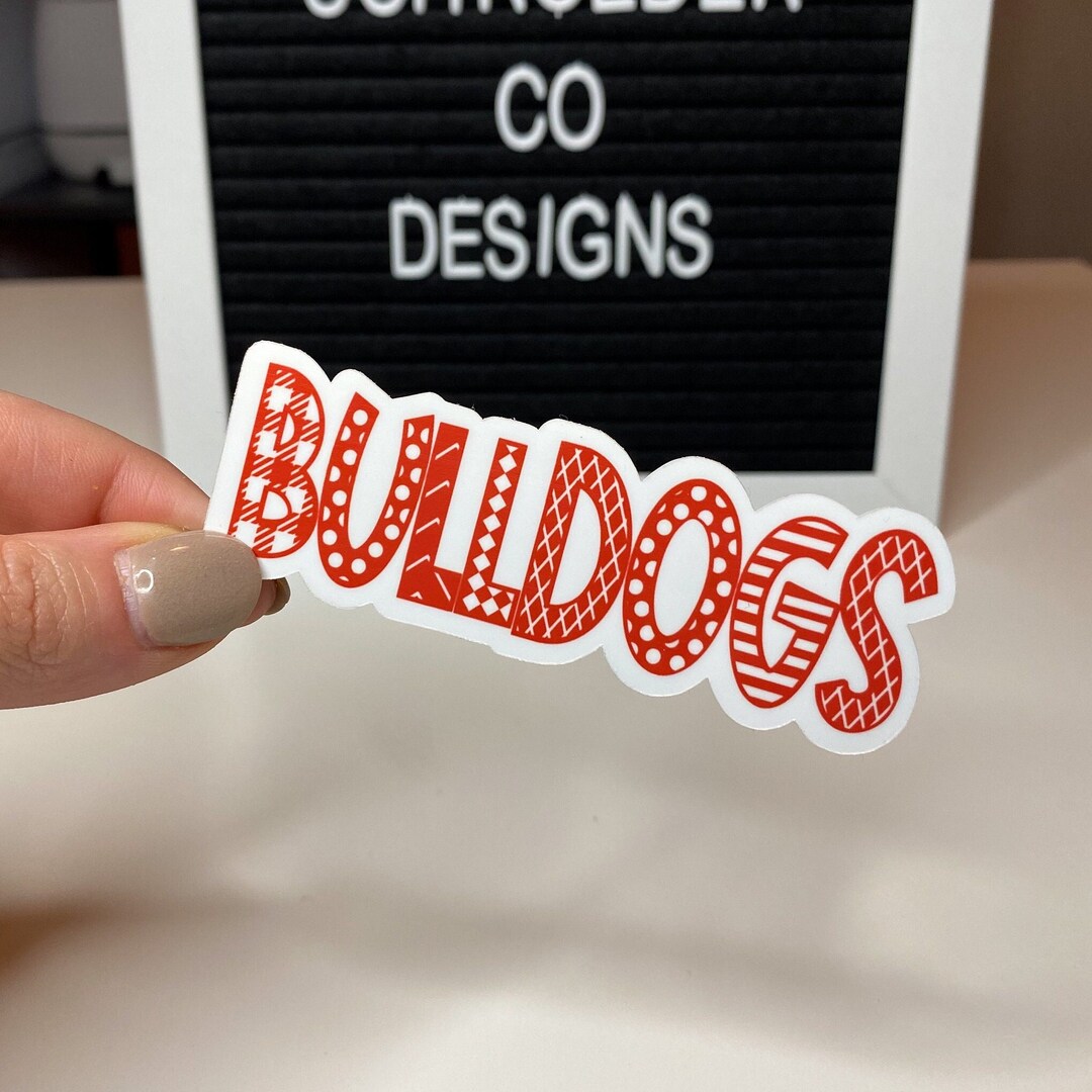 Bulldogs Stickers, Red Sticker, Sticker, School Spirit, Laminate ...