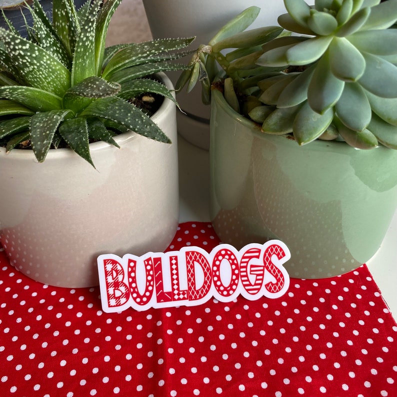 Bulldogs Stickers Red Sticker Sticker School Spirit - Etsy