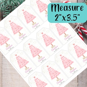 Printable Pink Christmas Gift Tag, Editable Christmas Gift Tag, Pink ...