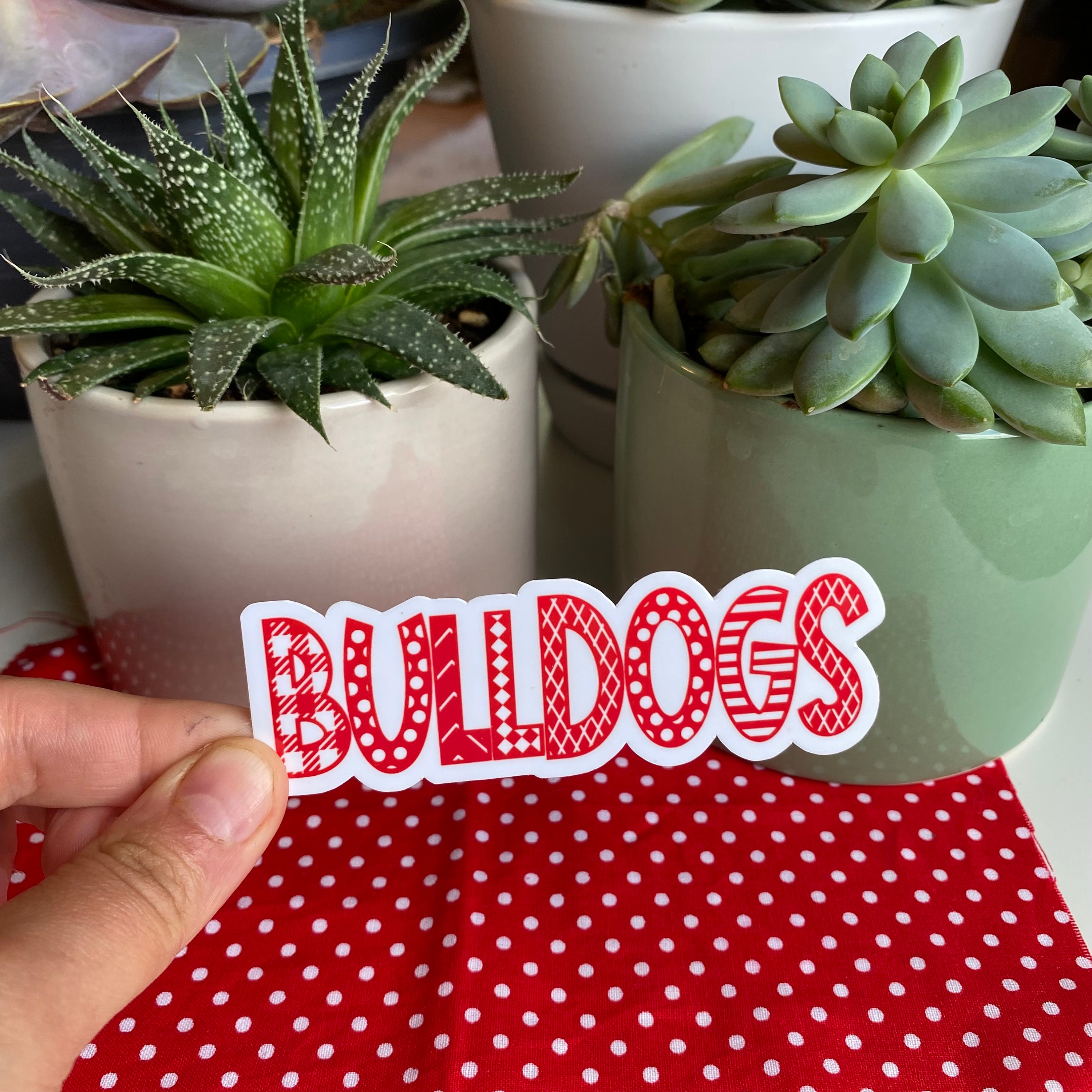 Bulldogs Stickers Red Sticker Sticker School Spirit - Etsy