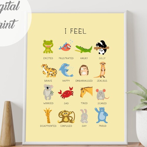 I Feel Cats Poster Feelings and Emotions Chart Feelings | Etsy