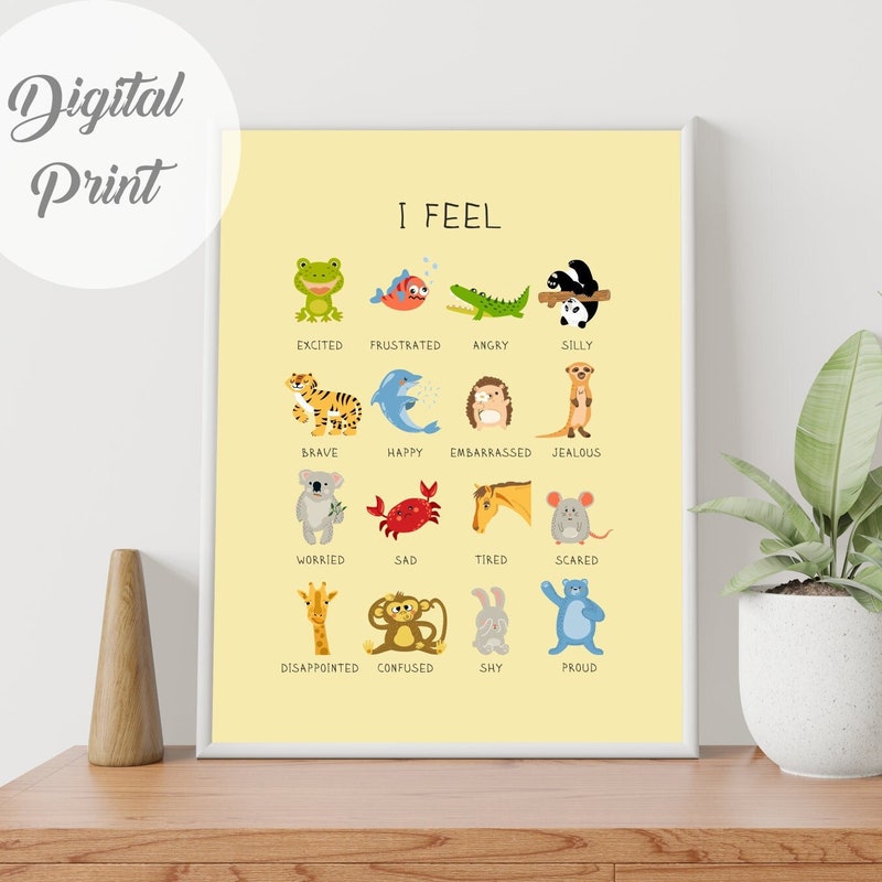 Printable Feelings Chart With Animals - Etsy