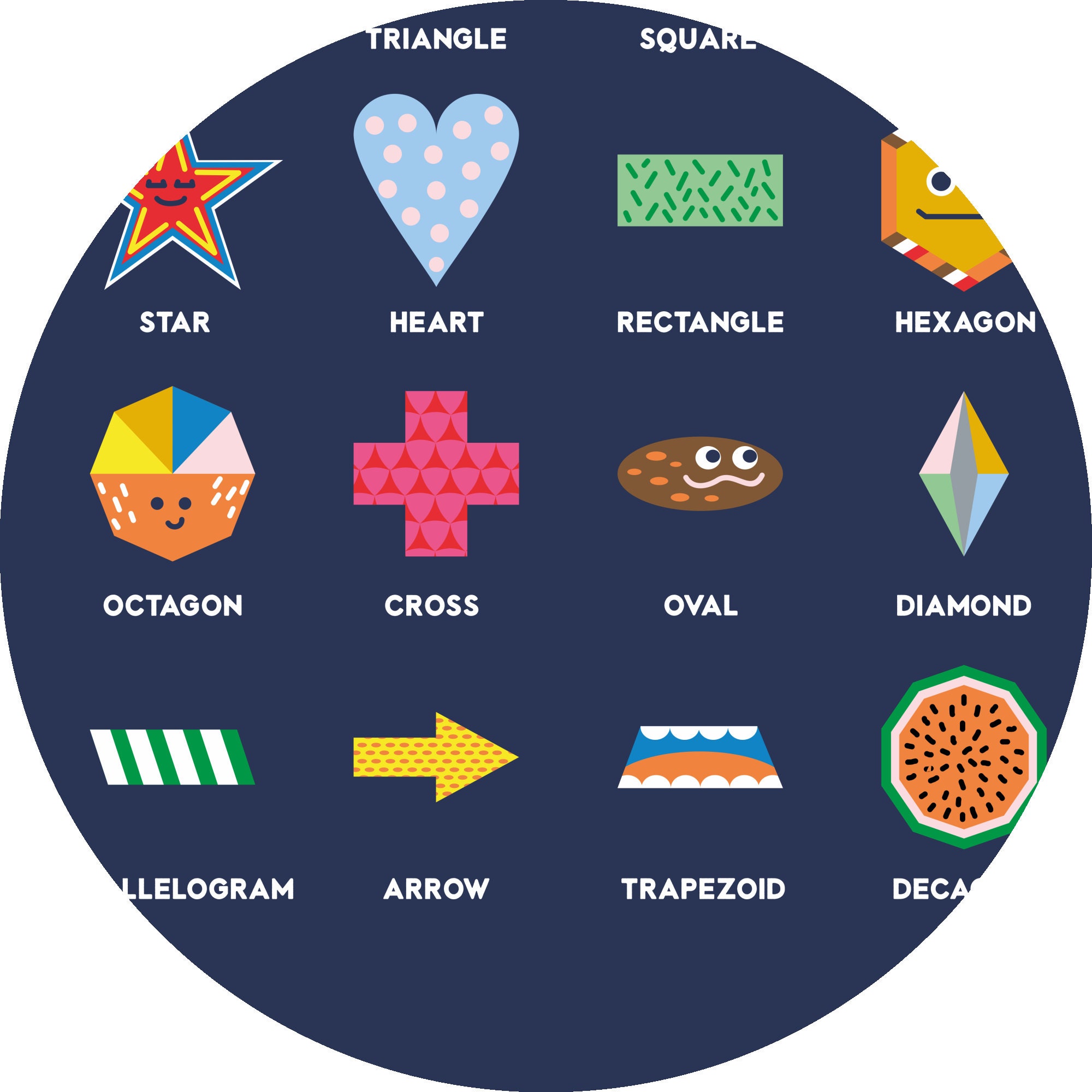 Geometric Shapes Printable Poster, Educational Montessori Wall Art for ...